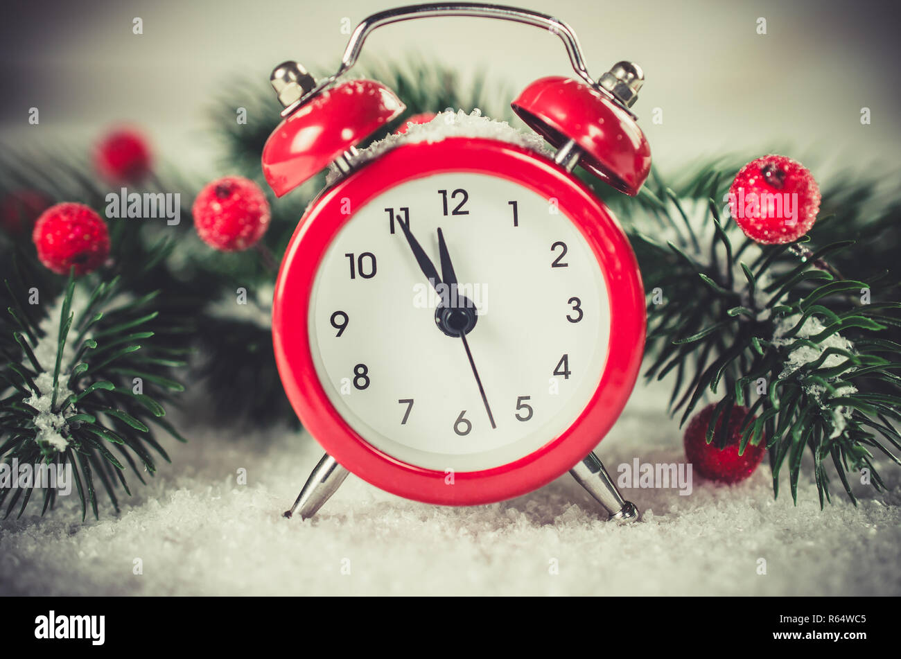 Christmas Eve and New Years clock Stock Photo - Alamy
