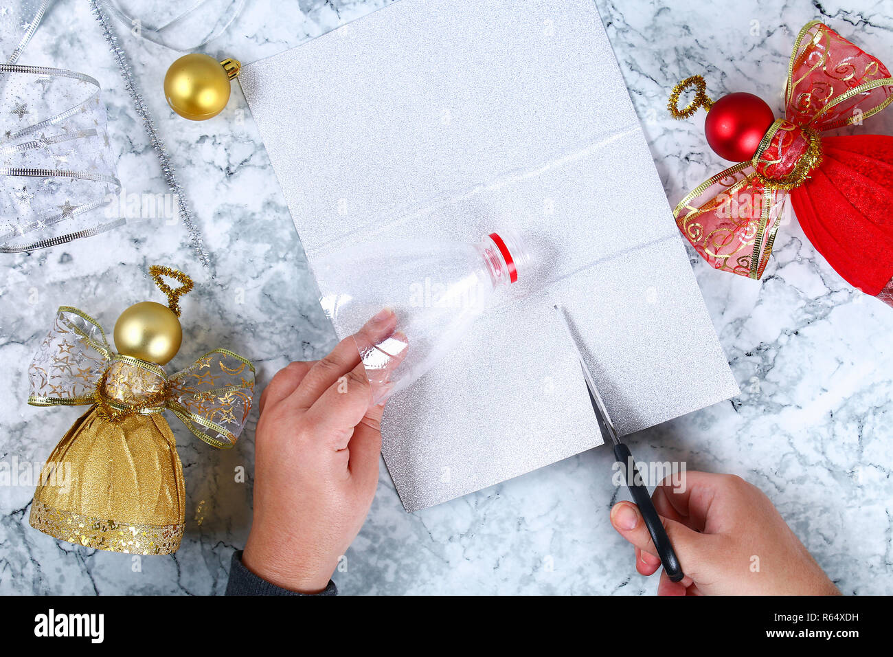 Diy Angel plastic bottle. Guide on the photo how to make a decorative ...