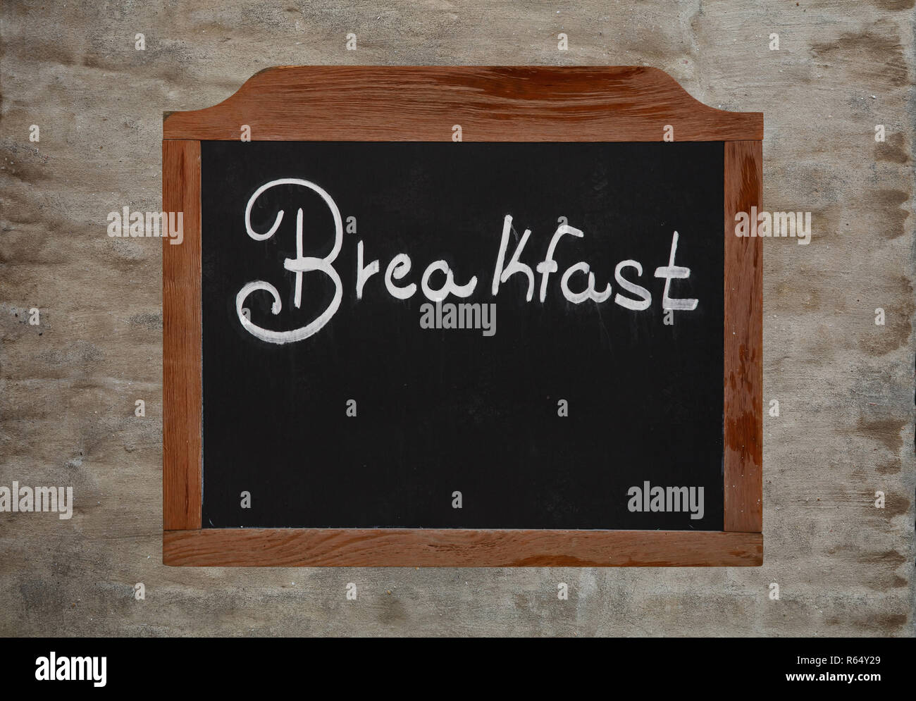 Chalk word breakfast on vintage blackboard on wall Stock Photo - Alamy