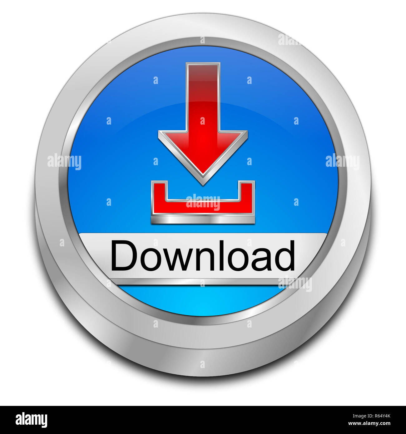 blue Download button - 3D illustration Stock Photo - Alamy