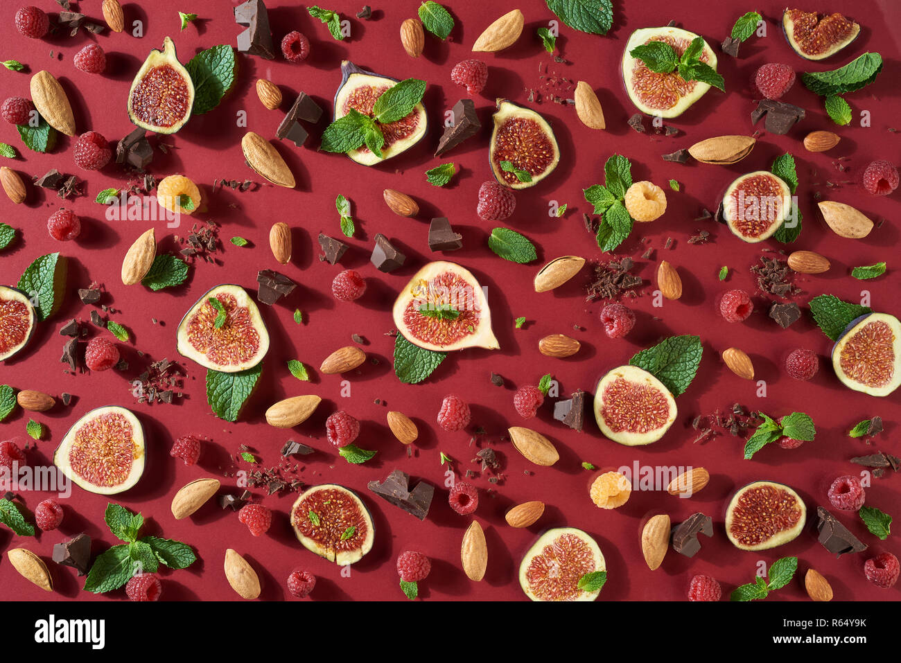 Creative sweet food composition from natural ingredients. Summer ...
