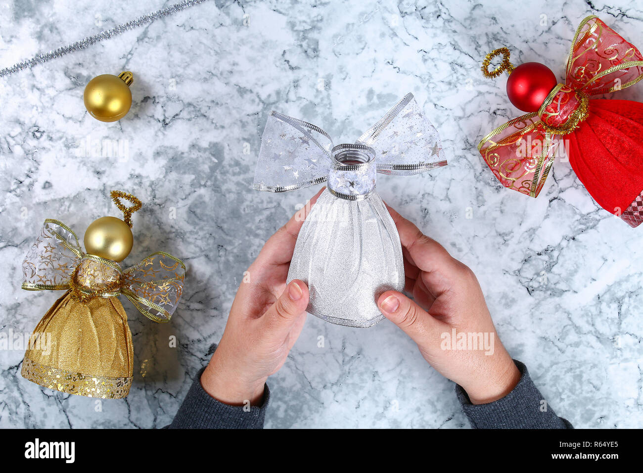 Diy Angel plastic bottle. Guide on the photo how to make a decorative ...