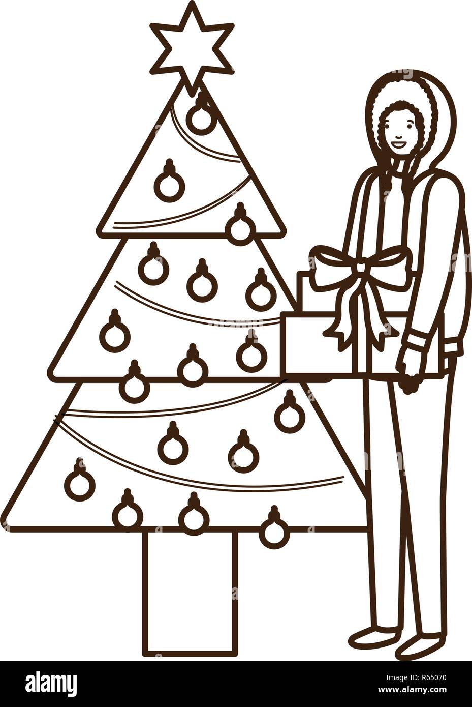 Man winter clothes gift Stock Vector Images - Alamy