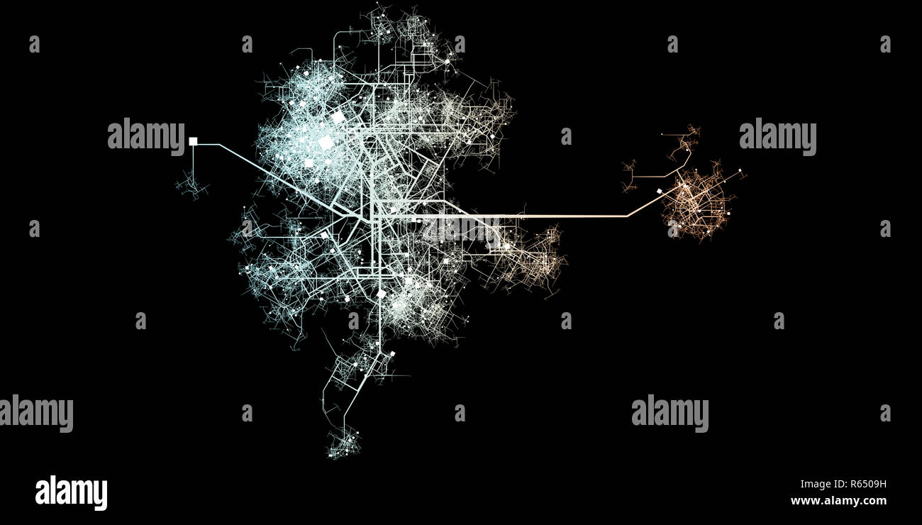 City Growing with an Aerial View in 2d Stock Photo - Alamy