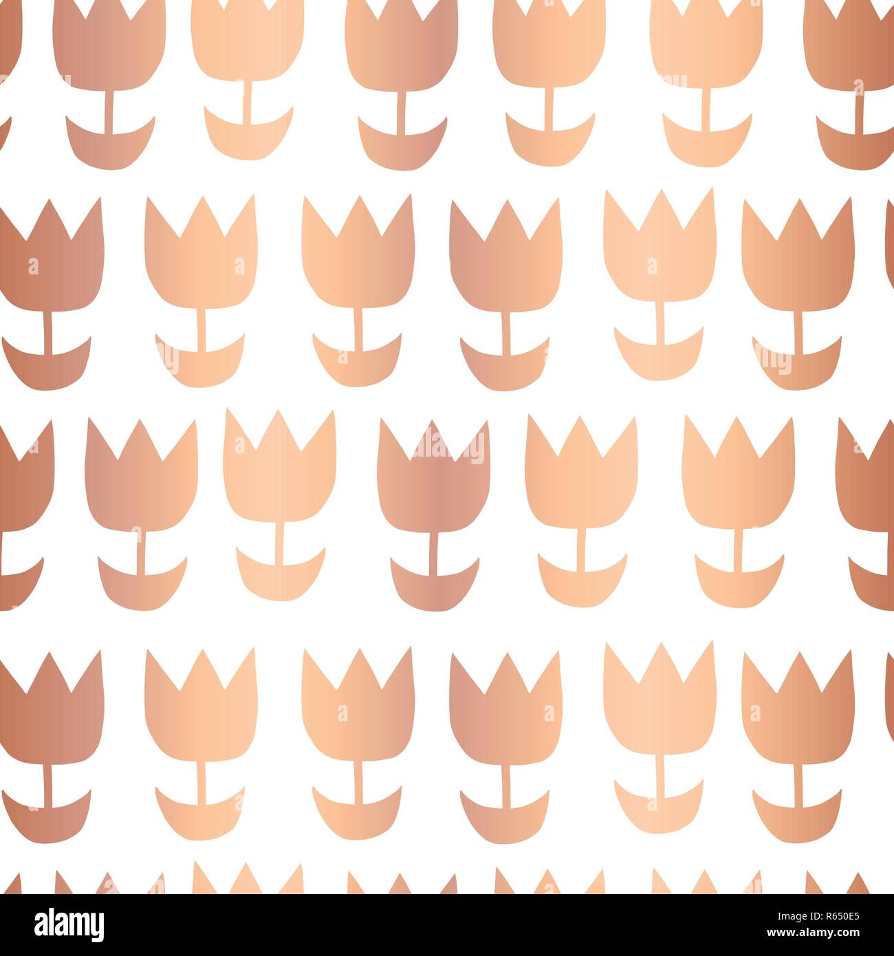 Copper foil tulip flower vector seamless pattern Stock Vector Image ...