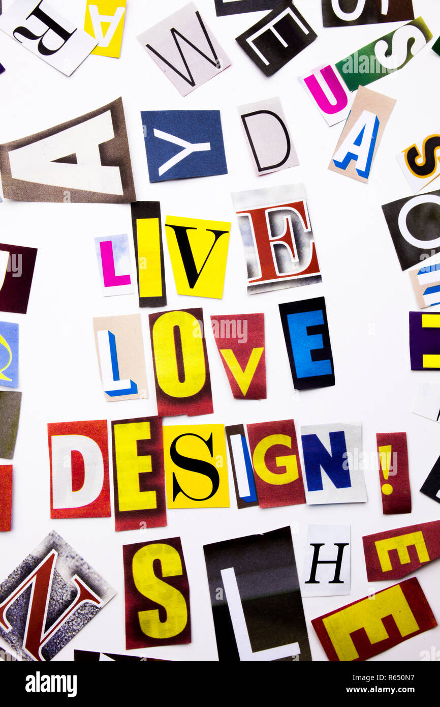 A word writing text showing concept of Live Love Design made of ...