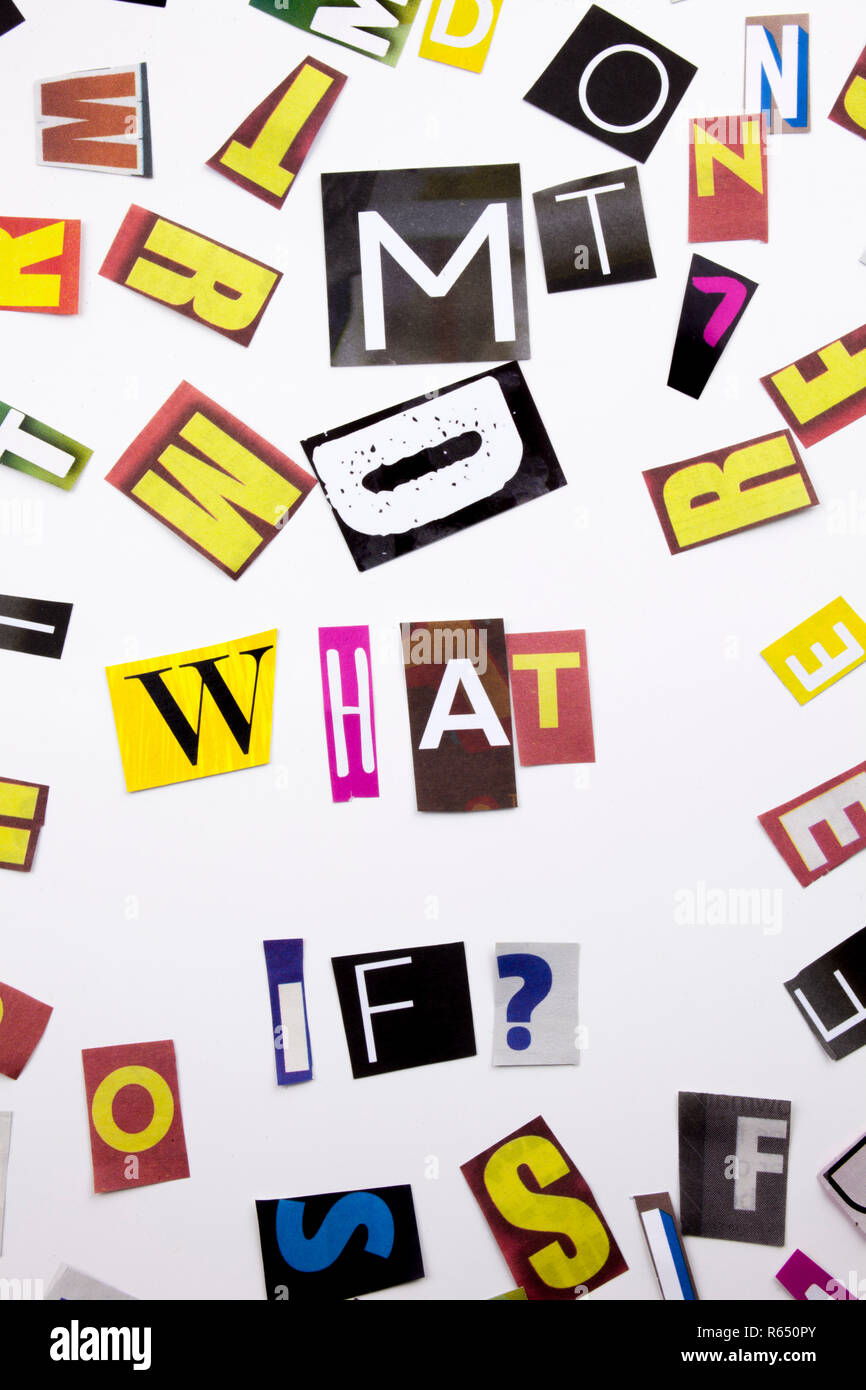 A word writing text showing concept of What If question made of ...