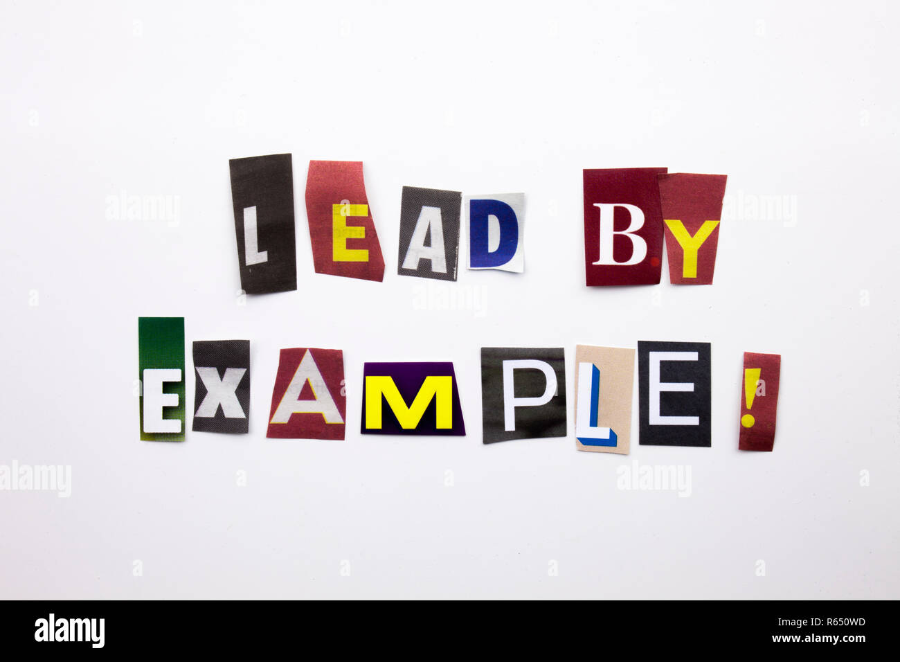 A word writing text showing concept of Lead By Example made of ...