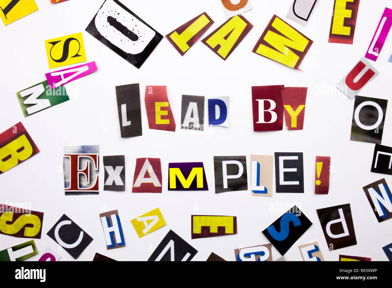 A word writing text showing concept of Lead By Example made of ...