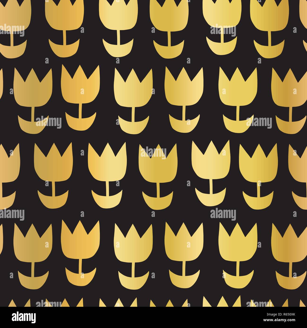 Gold foil tulip flower vector seamless pattern Stock Vector Image & Art ...