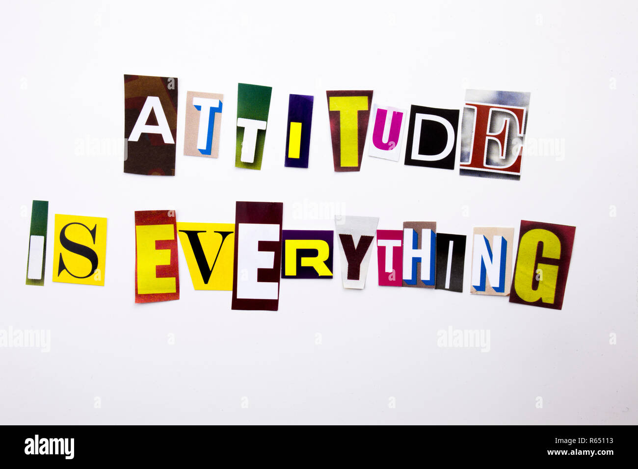 A word writing text showing concept of Attitude Is Everything made of ...