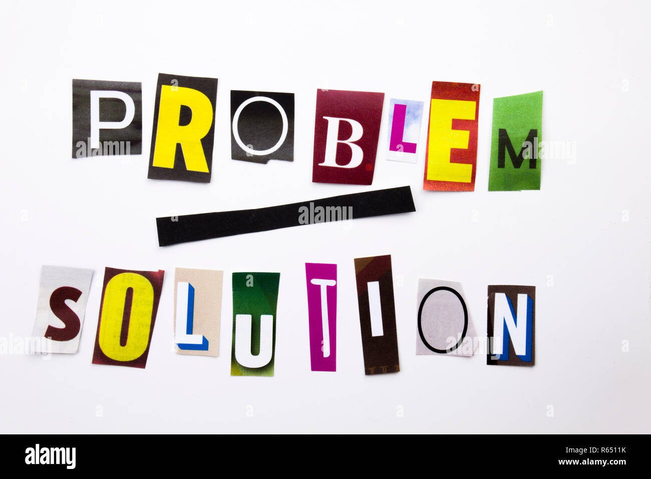 A word writing text showing concept of Problem Solution made of ...