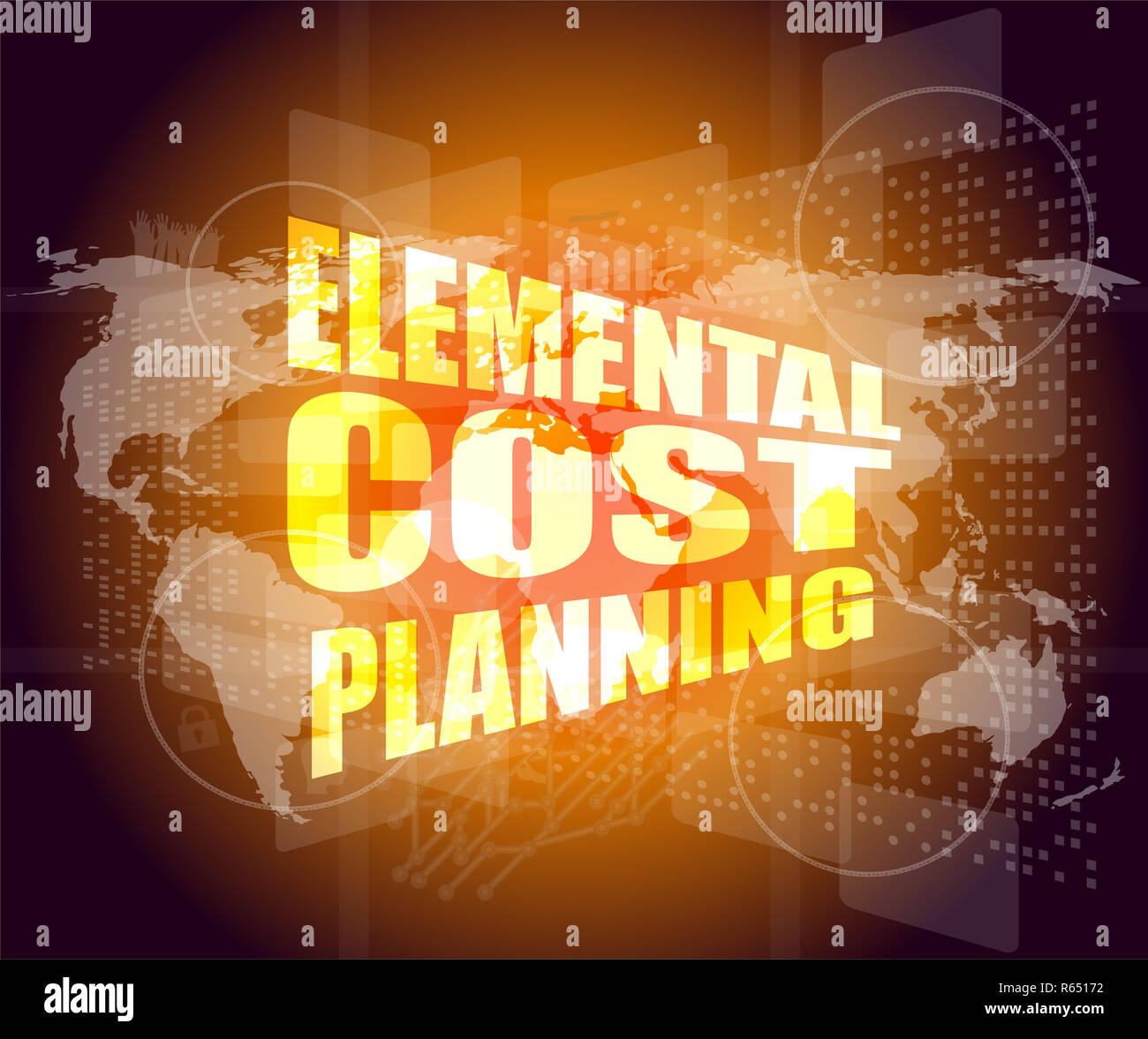 elemental cost planning word on business digital touch screen Stock ...