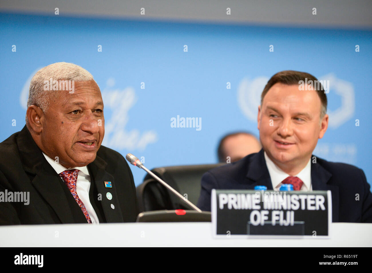 Prime Minister of Fiji and COP 23 President Frank Bainimarama seen ...