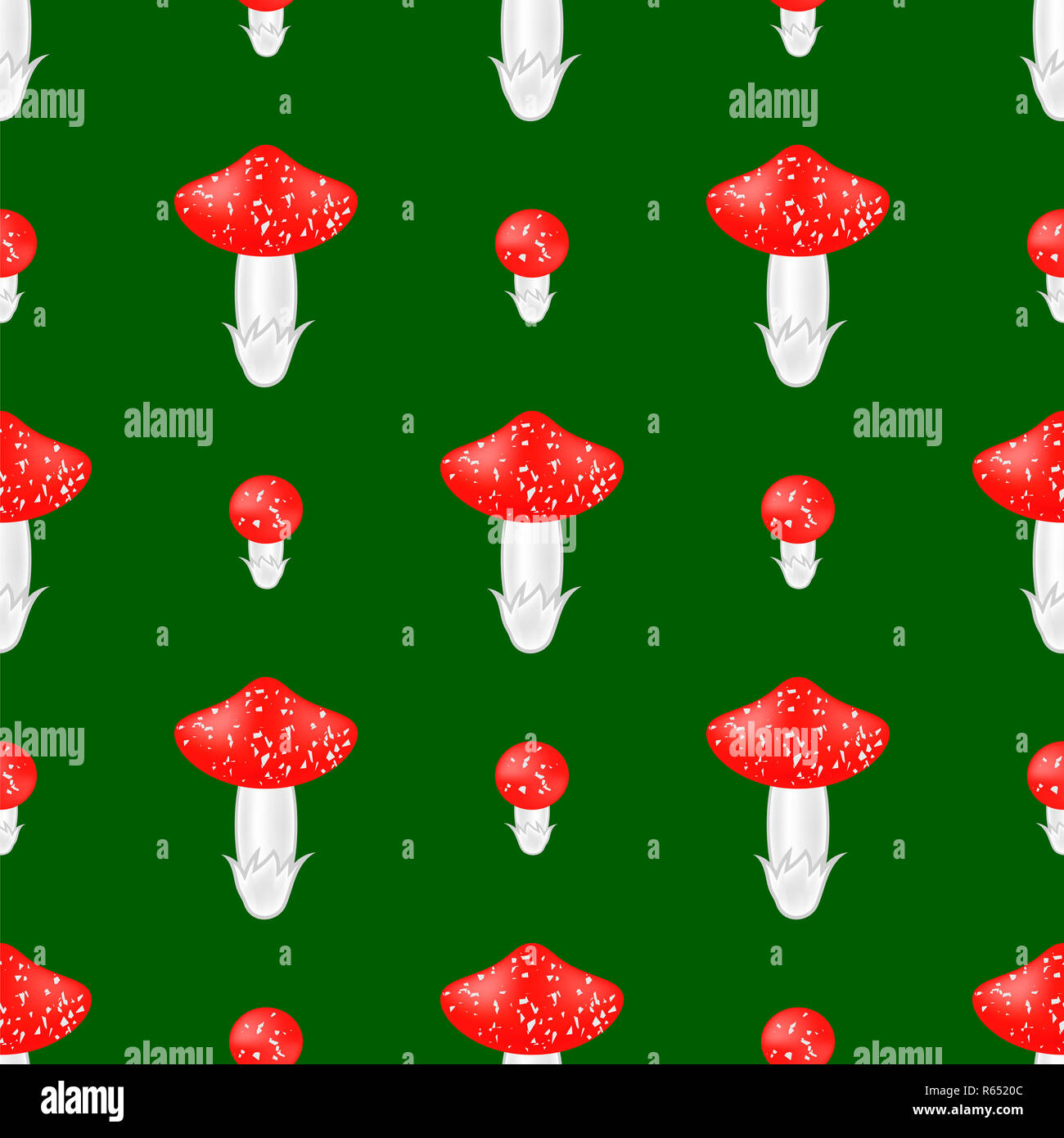 Red Mushroom Seamless Pattern Stock Photo - Alamy