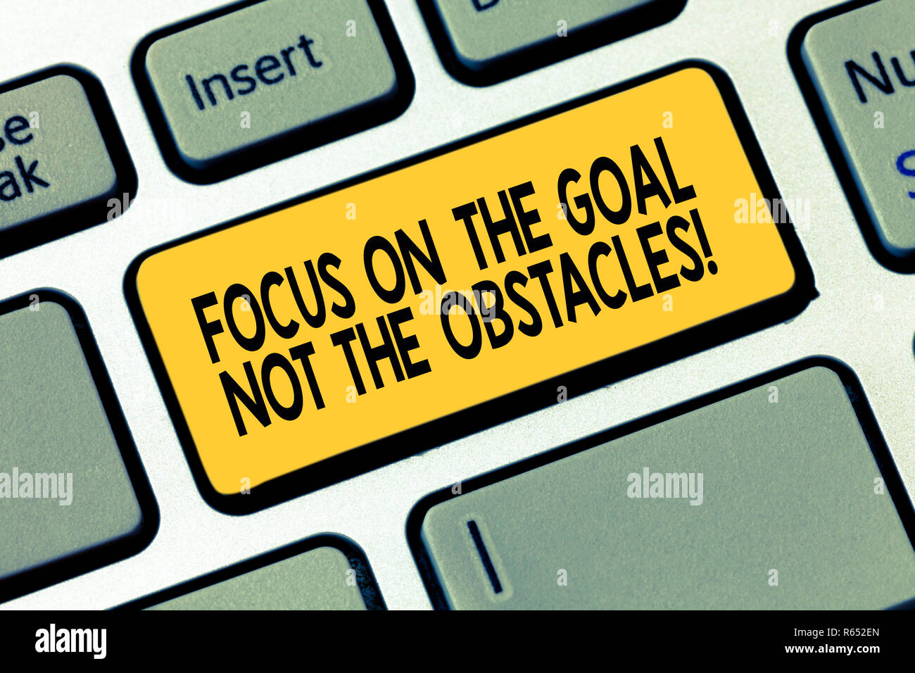 Word writing text Focus On The Goal Not The Obstacles. Business concept ...