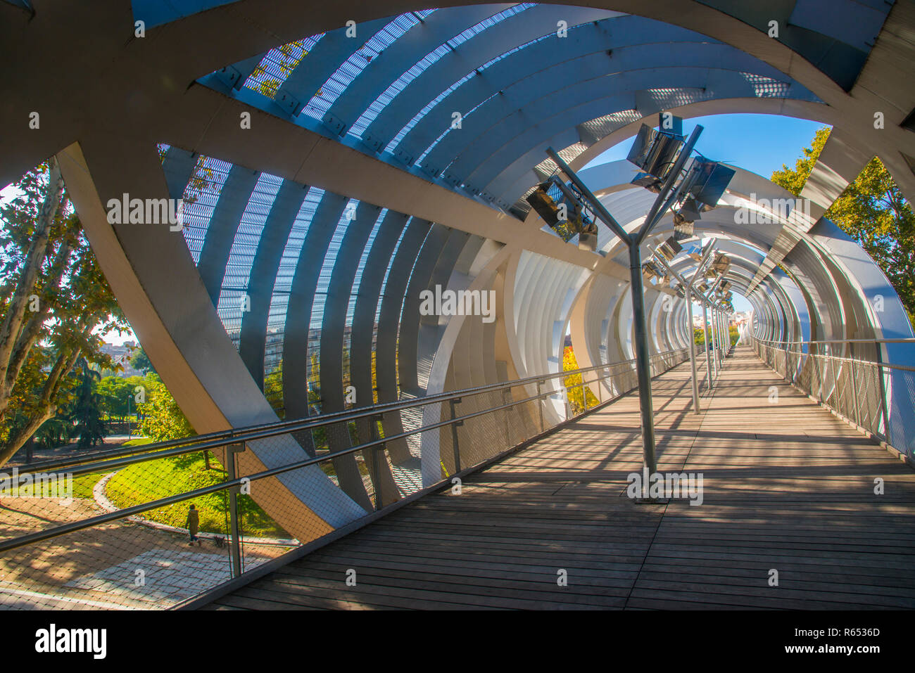 Bridge by Perrault. Madrid Rio park, Madrid, Spain Stock Photo - Alamy