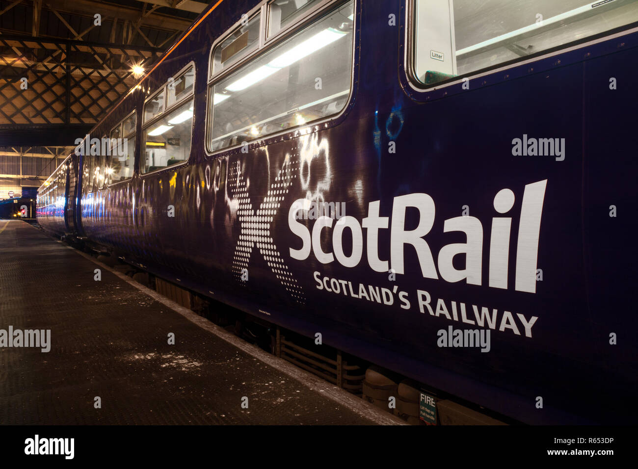 Scotrail class 156 sprinter train at Carlisle railway station showing ...