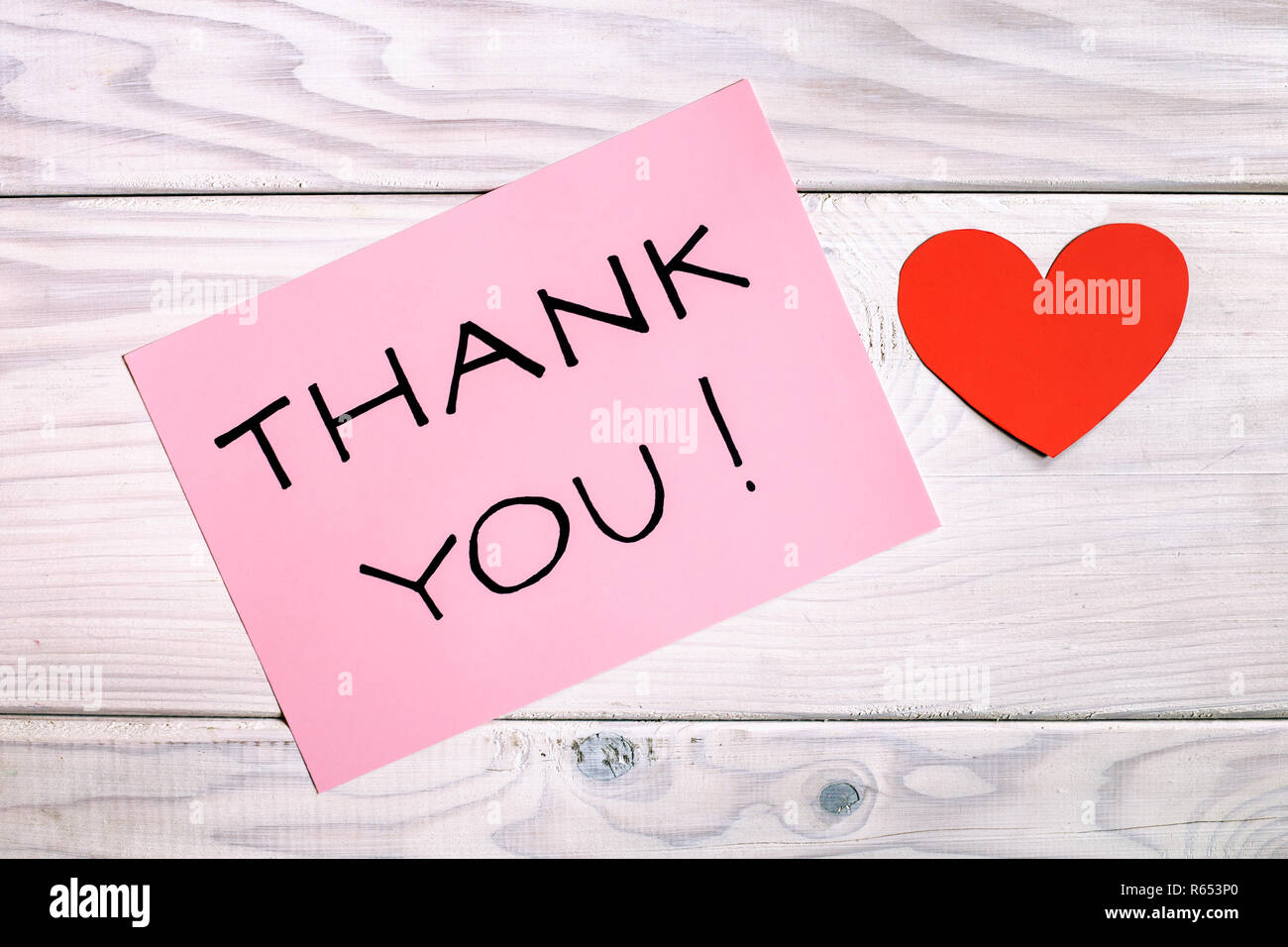 Thank you note heart hi-res stock photography and images - Alamy