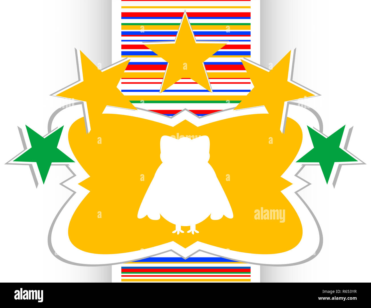 cartoon abstract Owl sign web icon button Stock Photo - Alamy