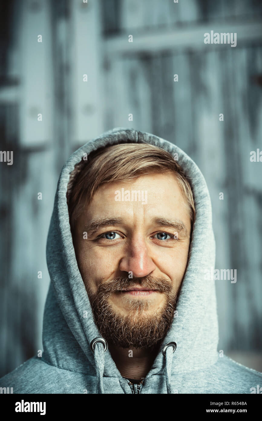 Portrait of a young bearded man Stock Photo - Alamy