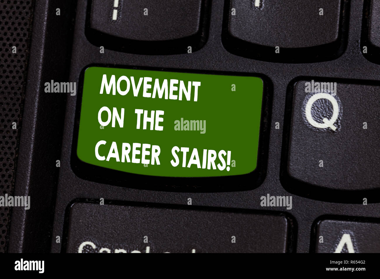 Handwriting text writing Movement On The Career Stairs. Concept meaning ...