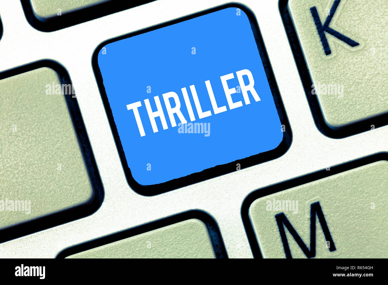Handwriting text writing Thriller. Concept meaning novel play or film ...