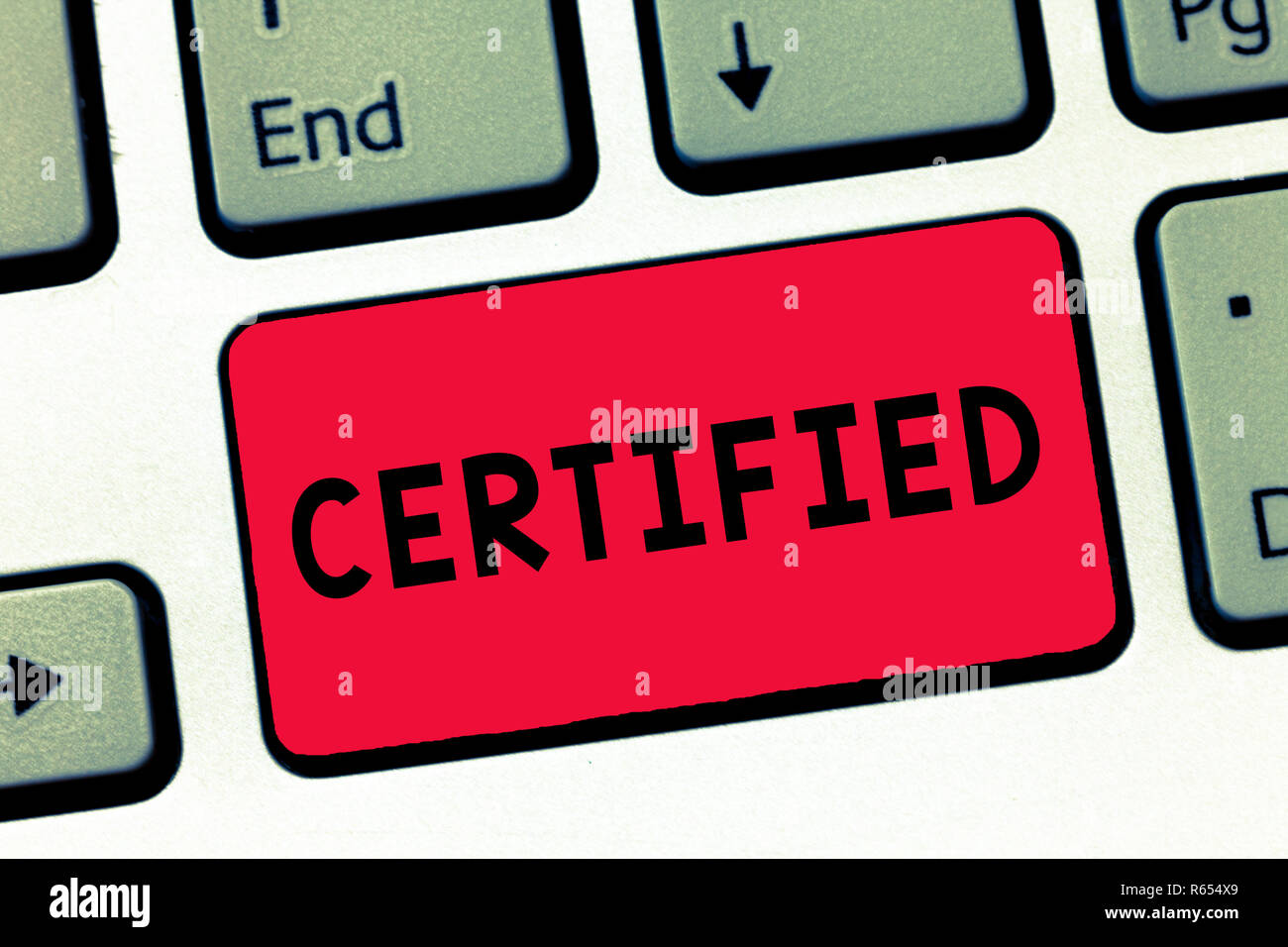 Text sign showing Certified. Conceptual photo officially recognize as ...