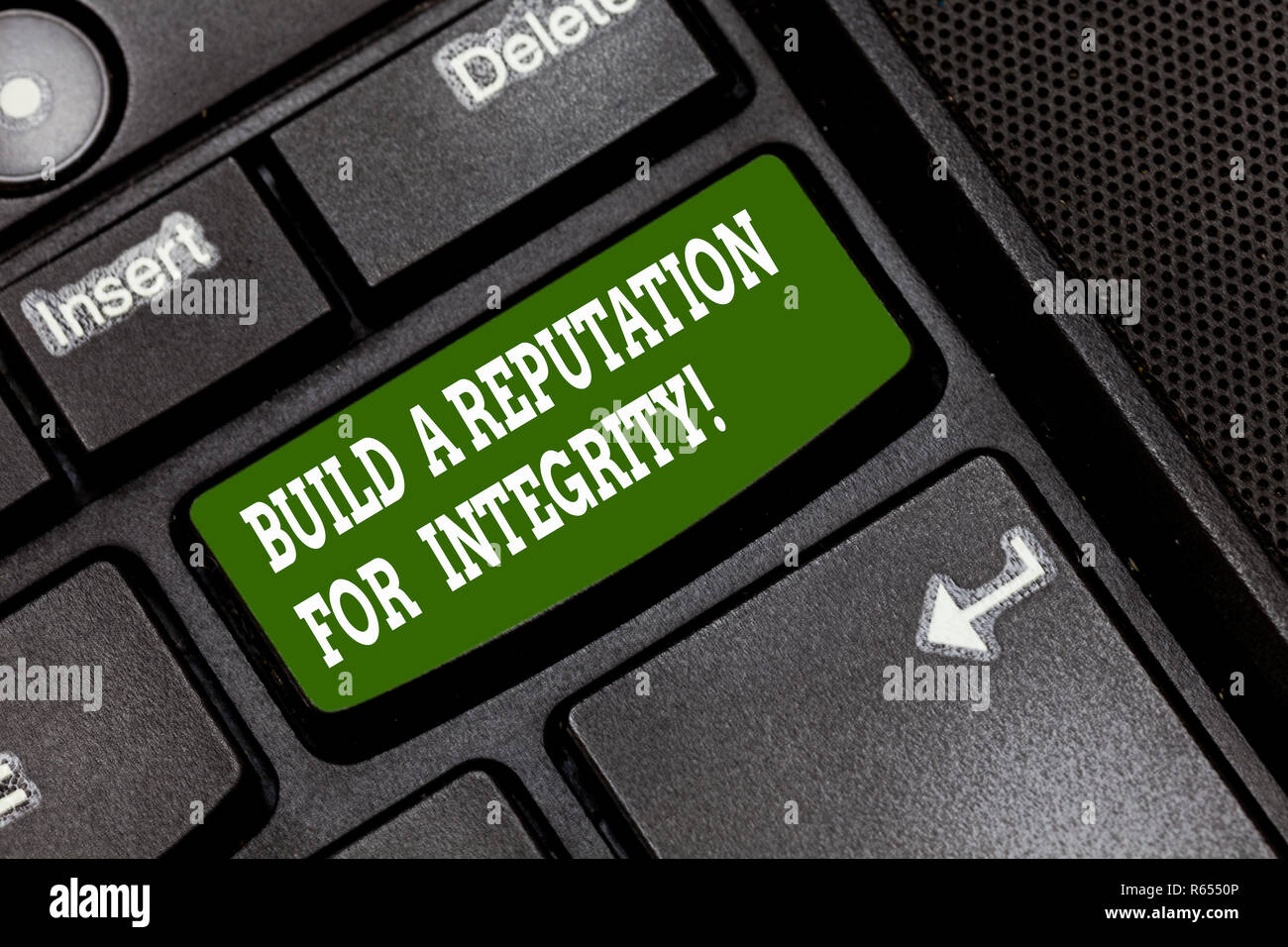 Text sign showing Build A Reputation For Integrity. Conceptual photo ...