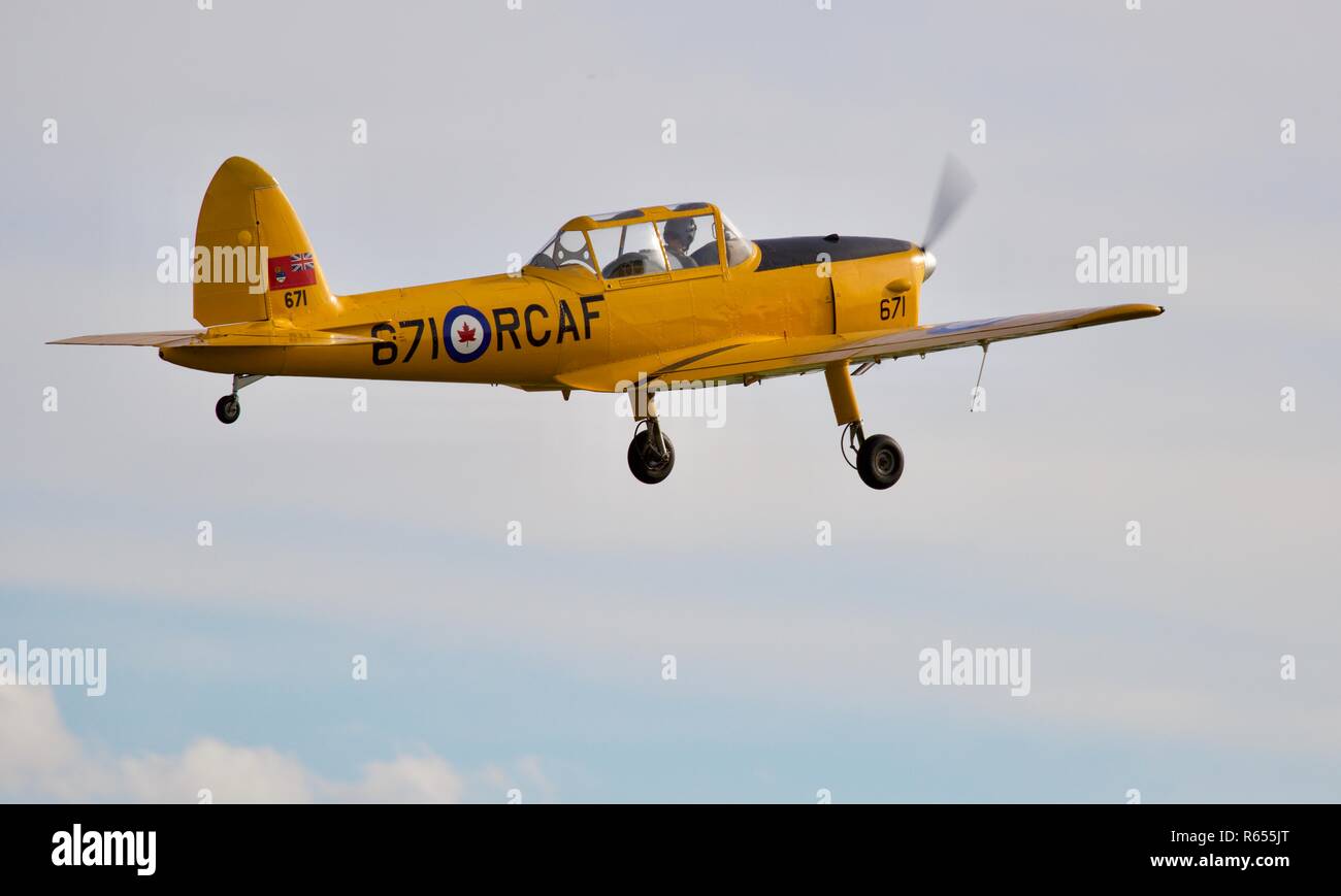 1952 DHC Chipmunk T.22 flying at the 2018 Race Day airshow at Old ...