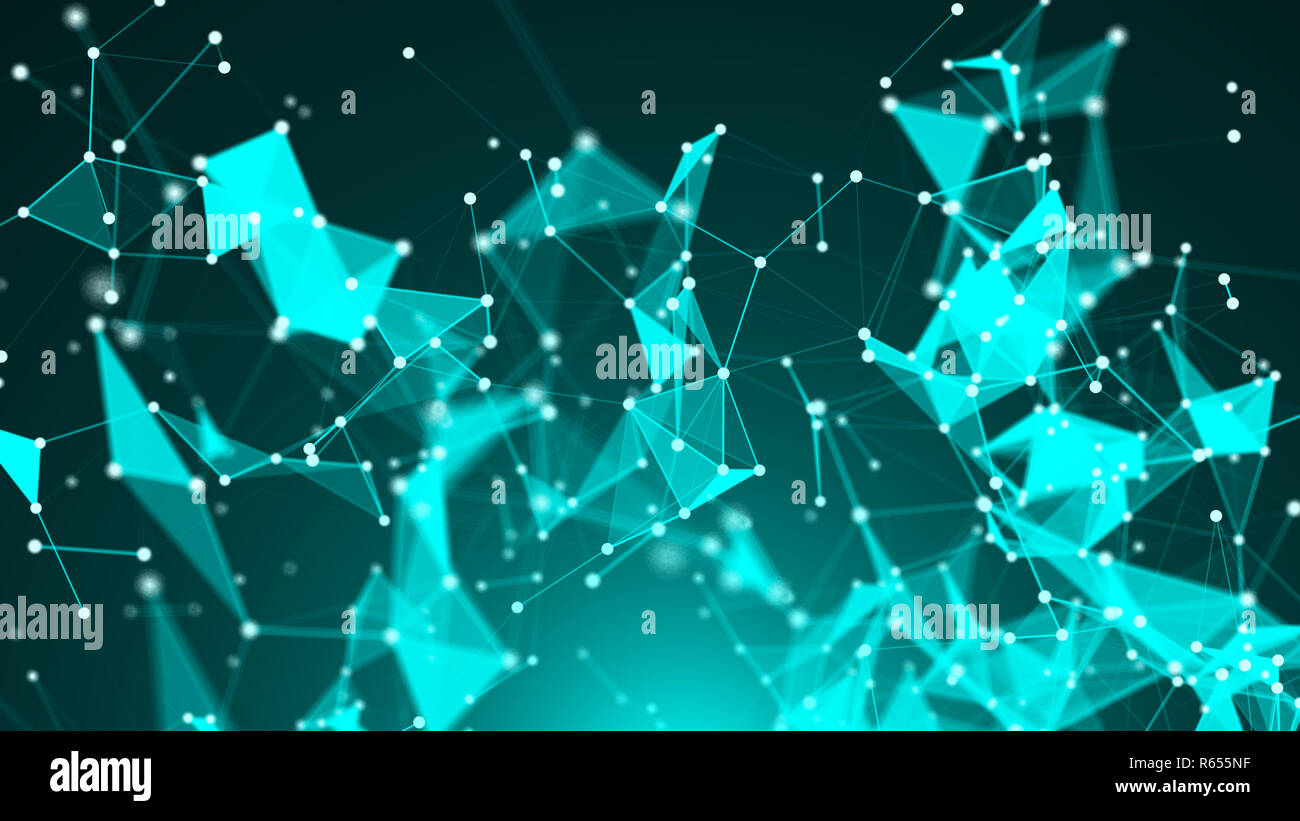 Abstract Polygonal Space Background with Connecting Dots and Lines ...