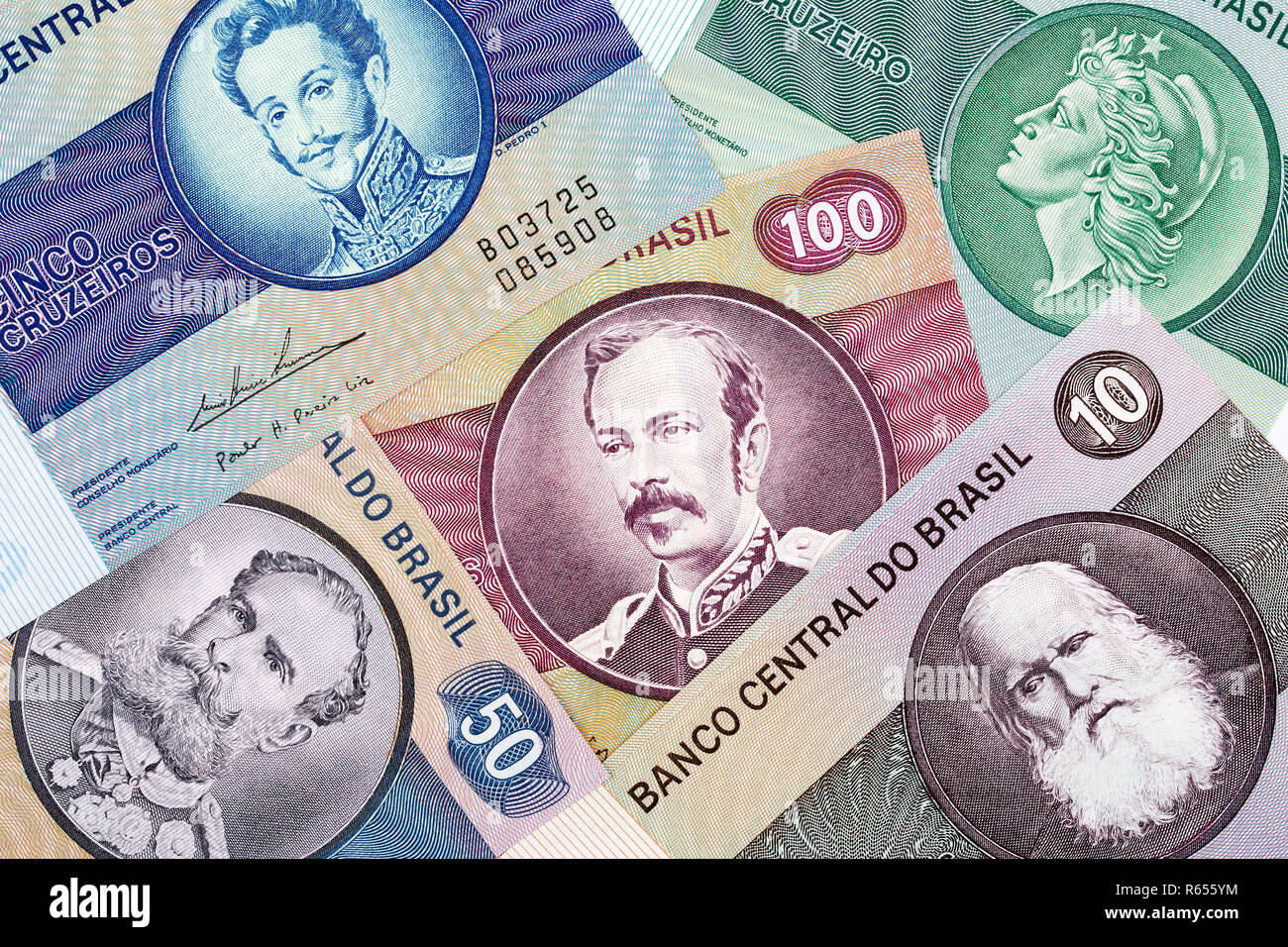Old Brazilian money, a background Stock Photo - Alamy