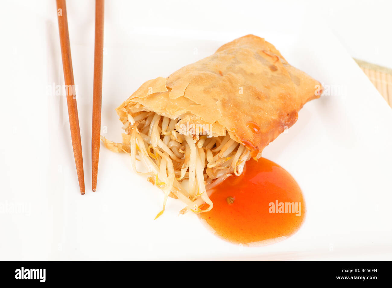 spring roll with sauce Stock Photo - Alamy