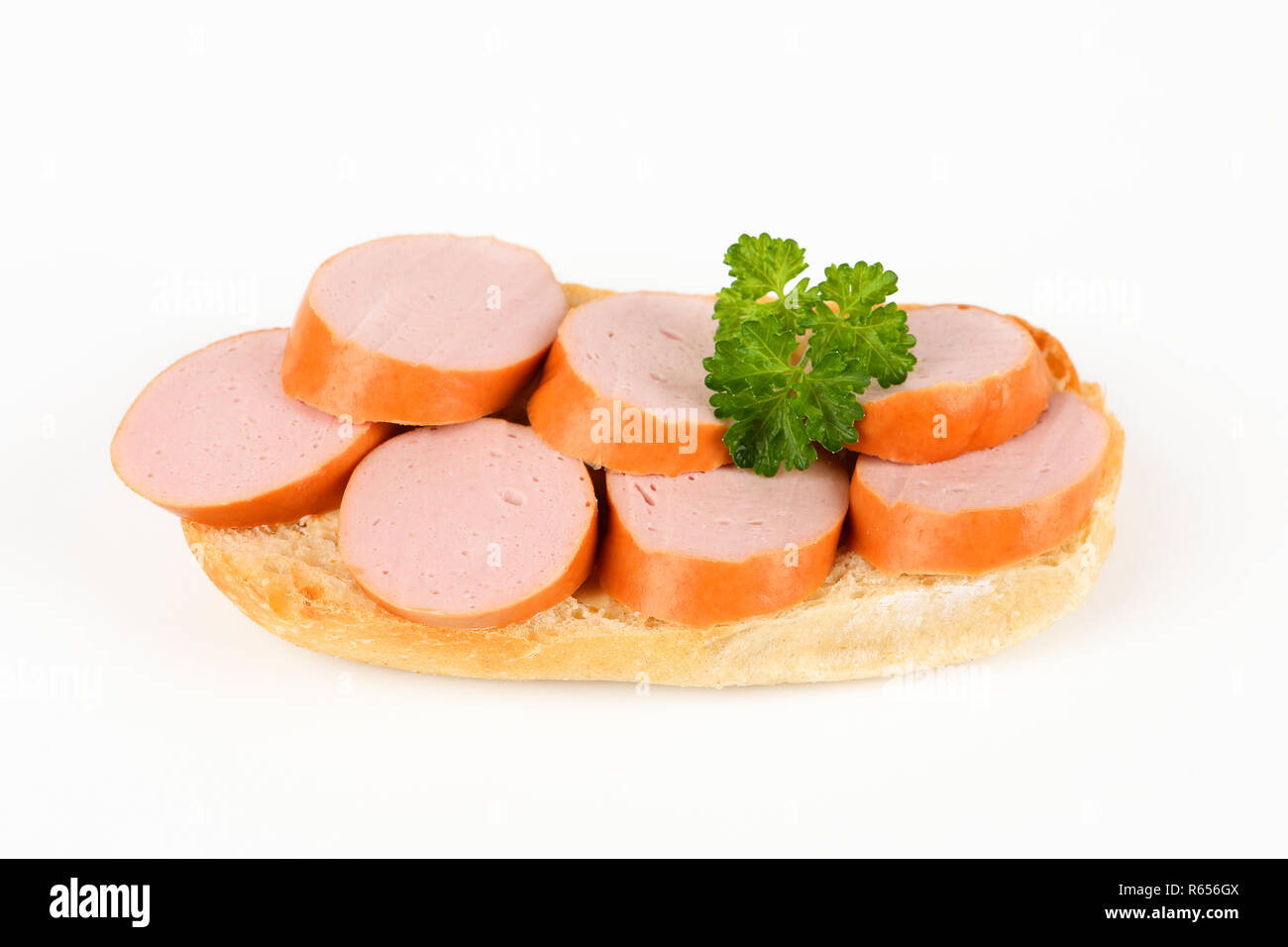 bread with meat sausage Stock Photo - Alamy
