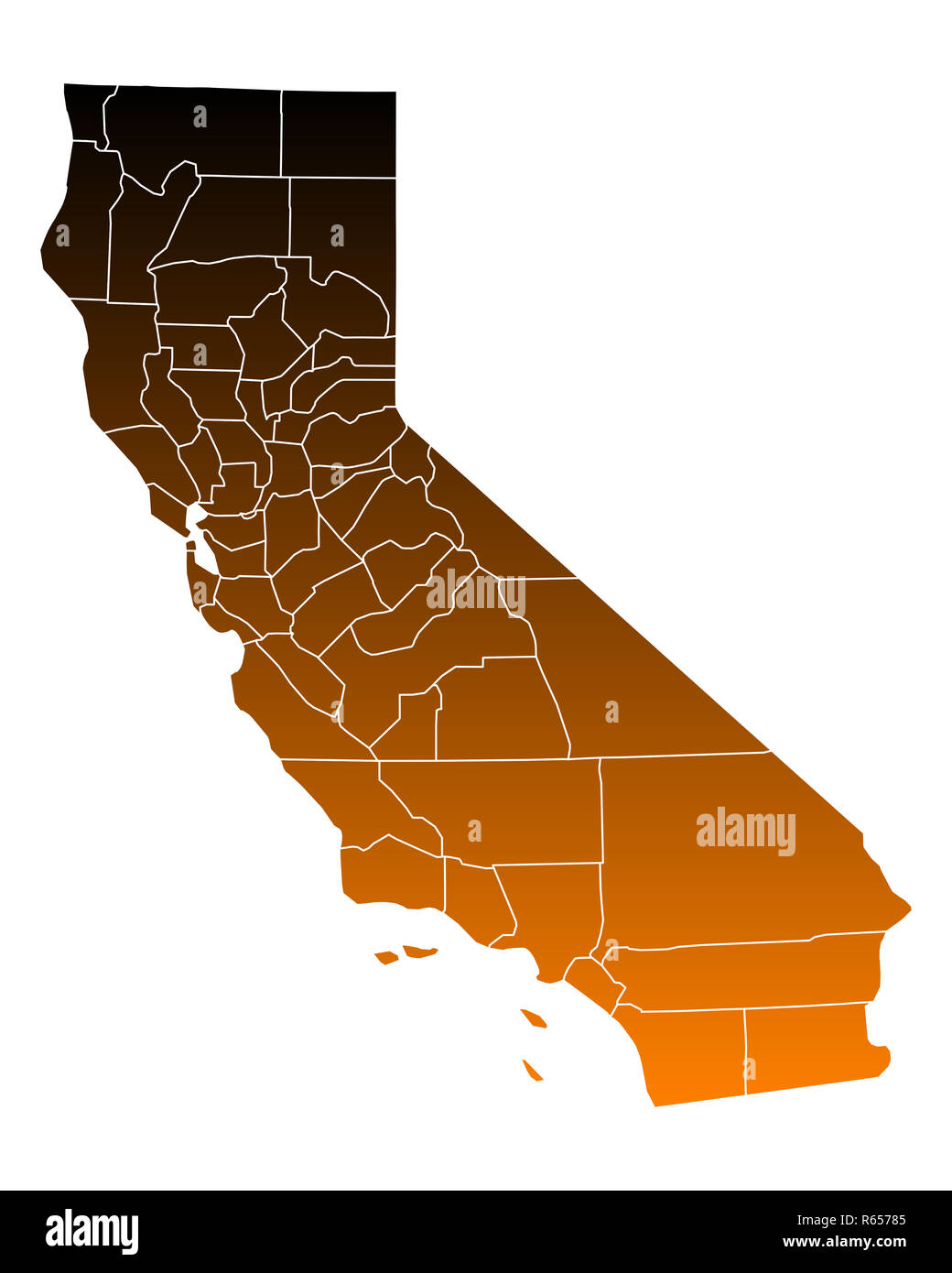 map of california Stock Photo - Alamy