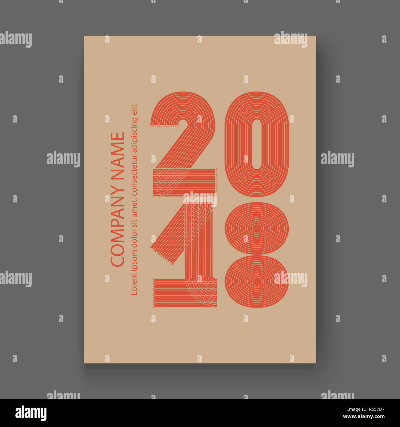 Cover Annual Report numbers 2017, modern design black on white ...