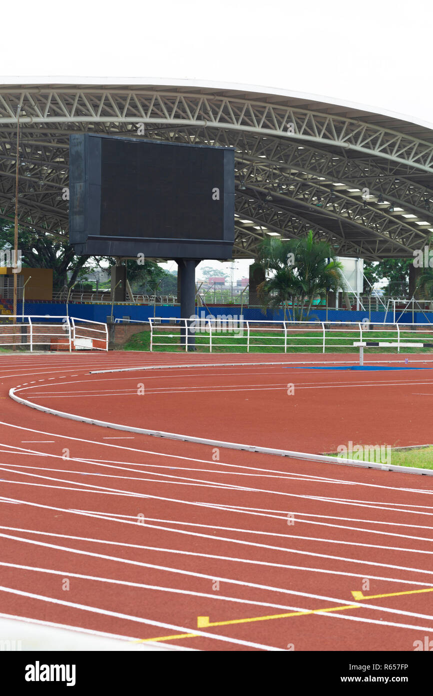 Red Running Track in Sport Field, Track Background Stock Photo - Alamy