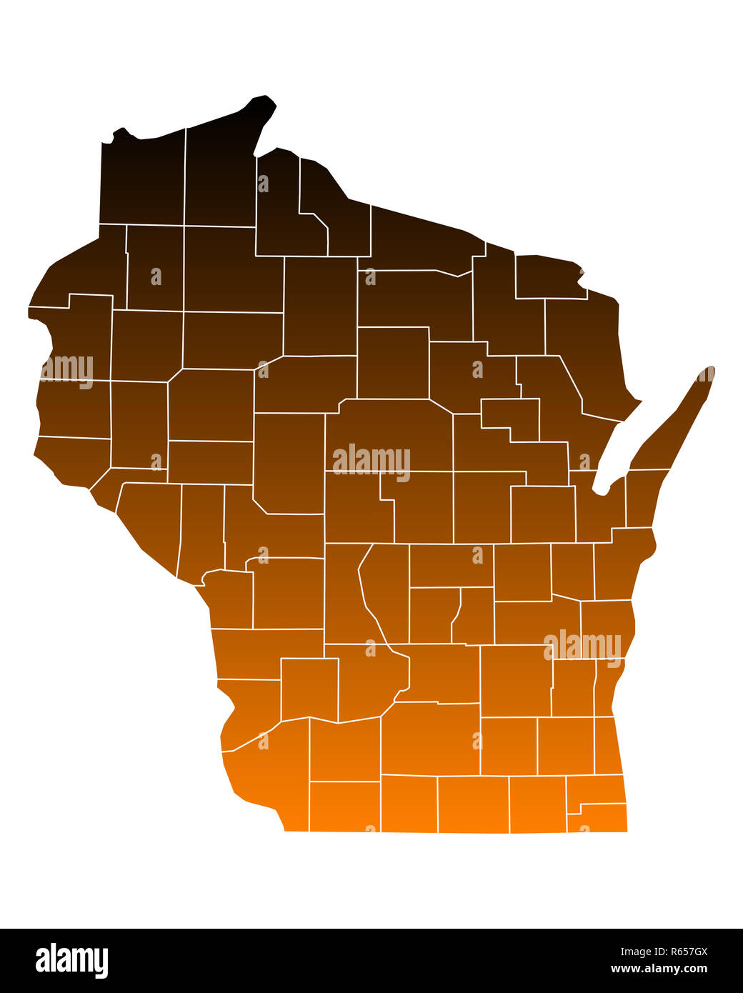 Map of wisconsin counties hi-res stock photography and images - Alamy