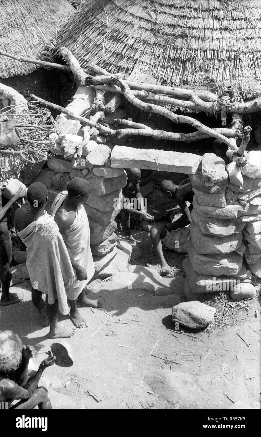 Native Tribes People performing a tribal ritual Cameroon Africa 1950's ...