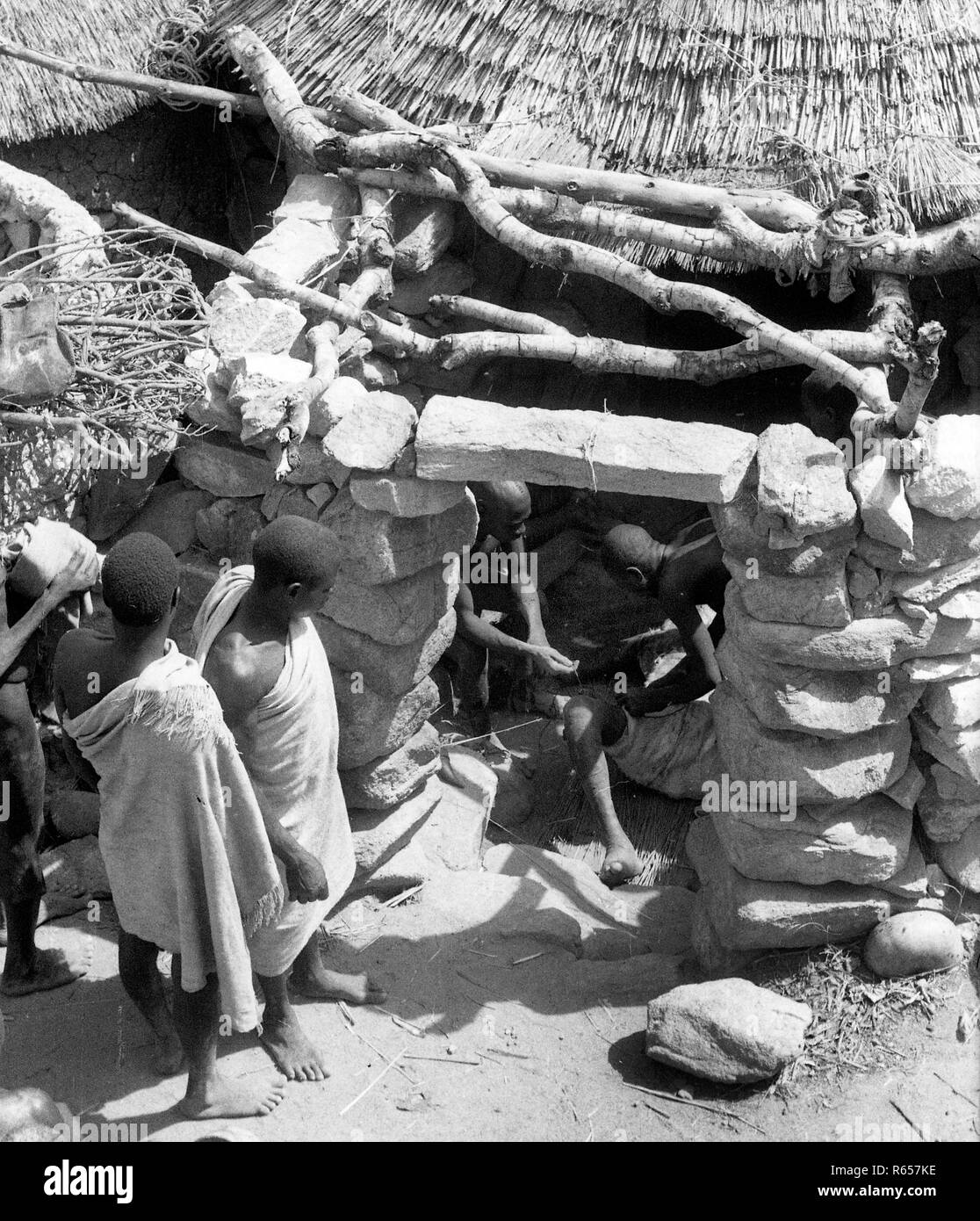 Native Tribes People performing a tribal ritual Cameroon Africa 1950's ...