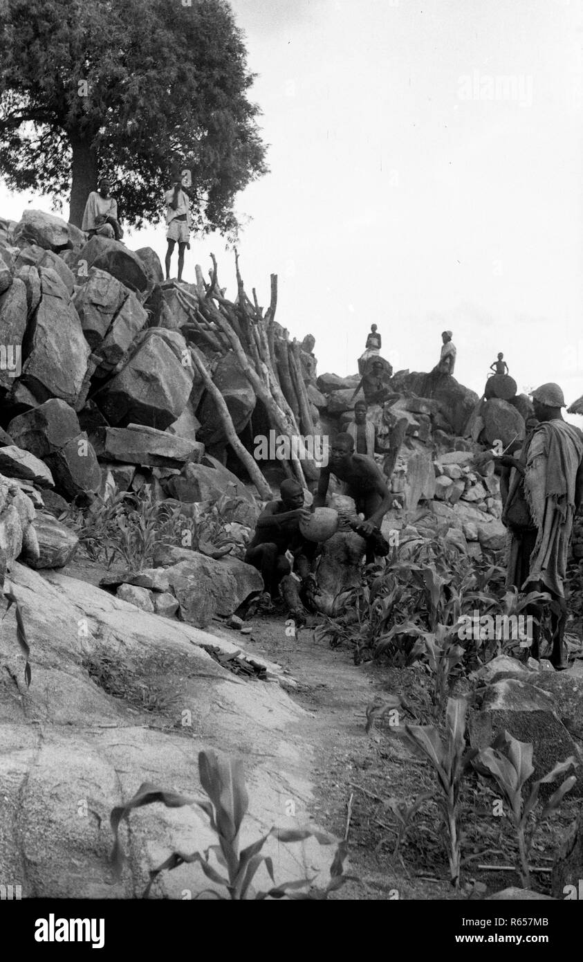 Native Tribes People performing a tribal ritual Cameroon Africa 1950's ...