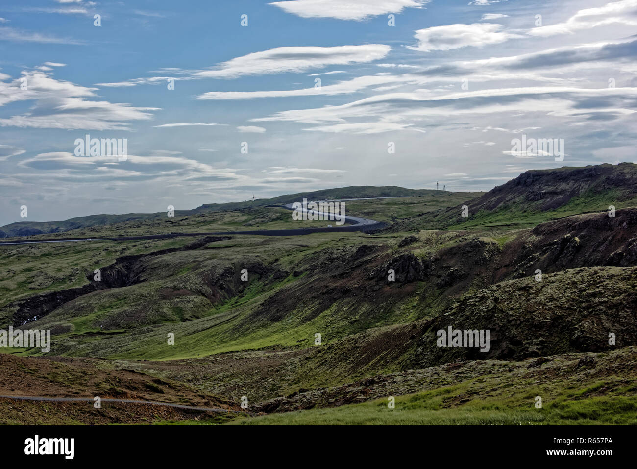 Near Hveragerði, Iceland. The geothermal hot river at Reykjadalur is a ...