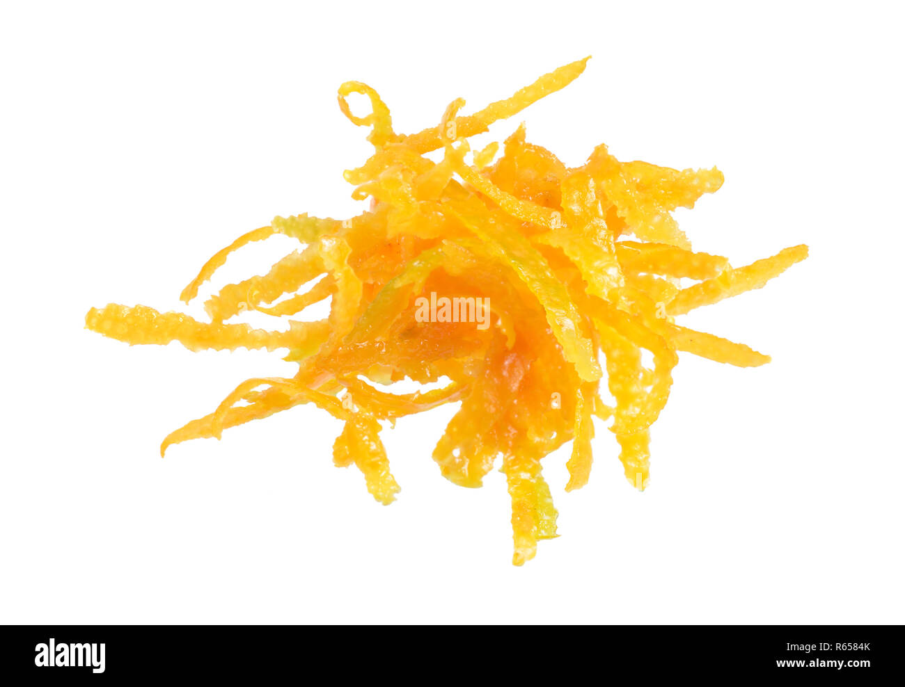 Fresh Orange Zest. Isolated on white background Stock Photo - Alamy
