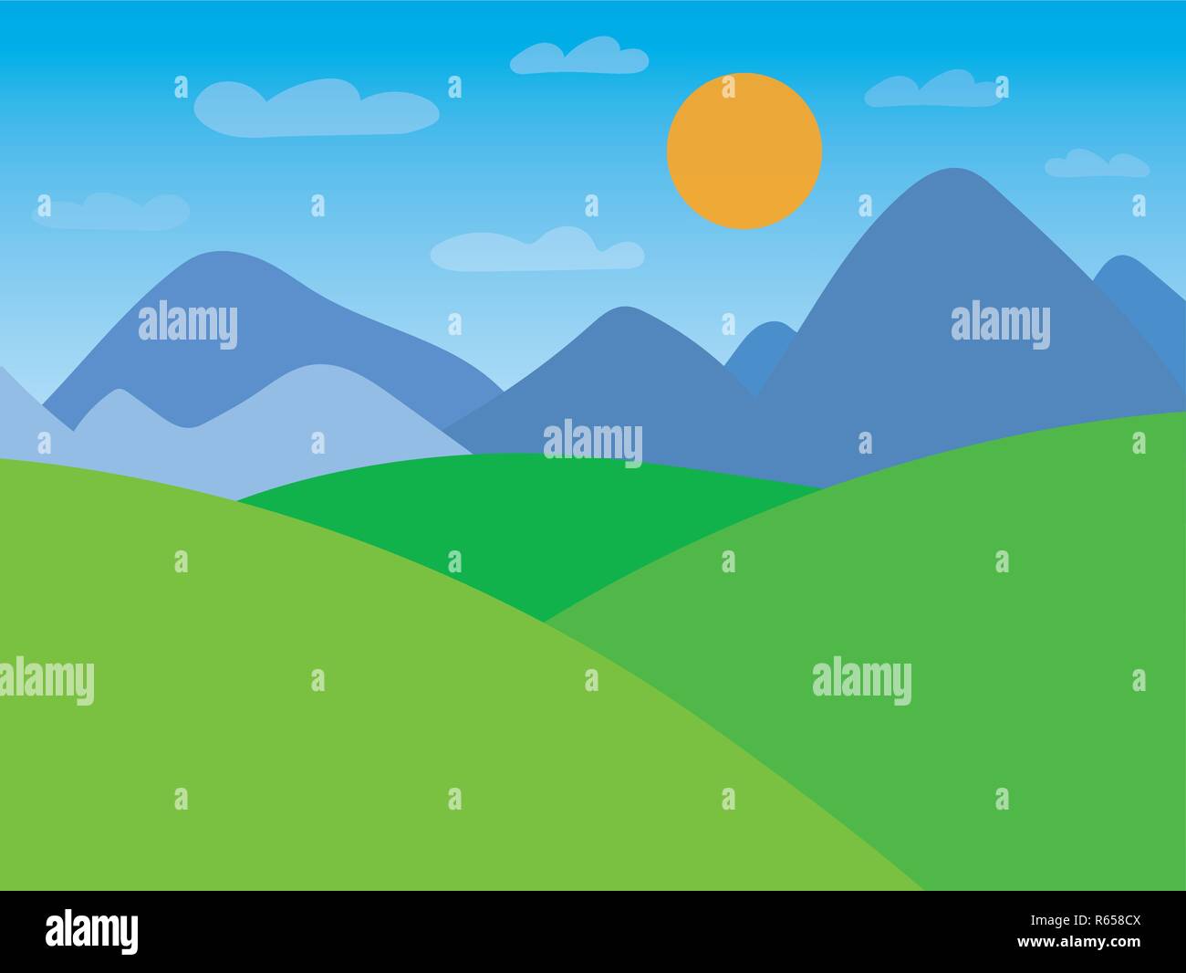 Mountain Landscape Vector Illustration Stock Vector Image Art Alamy