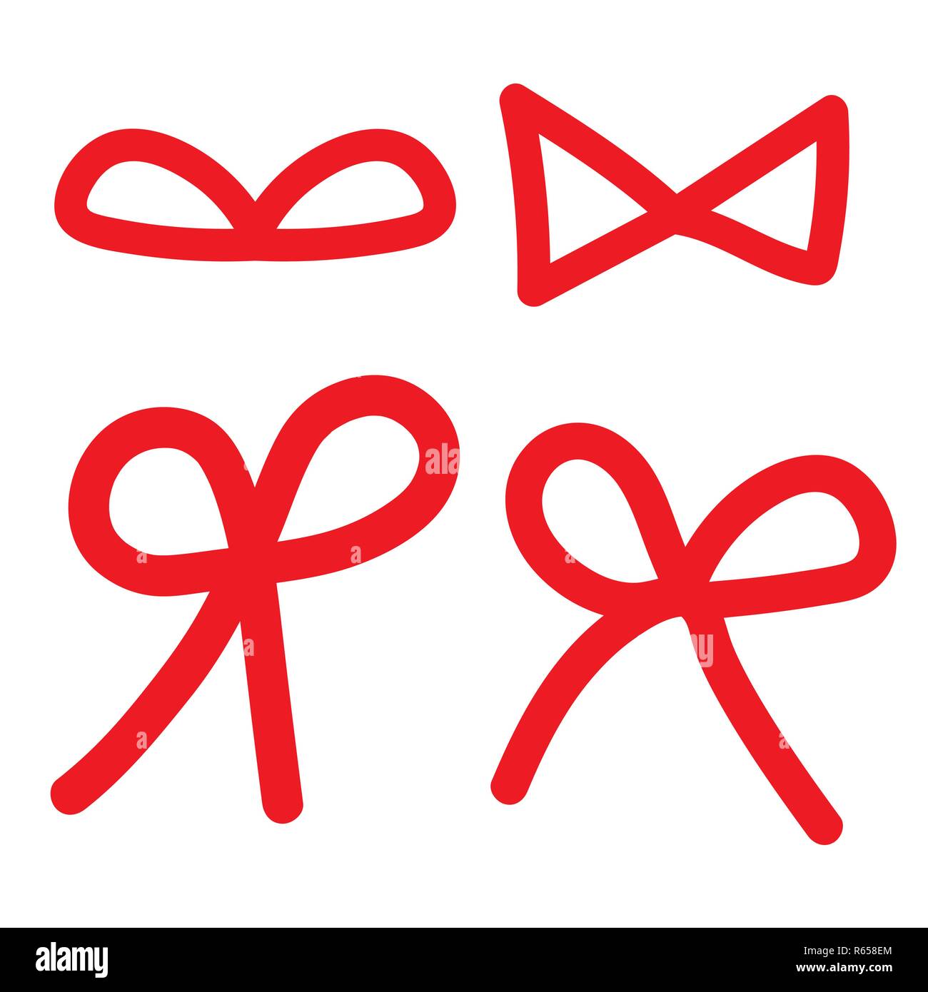 red string ribbons set- vector illustration Stock Vector Image & Art ...