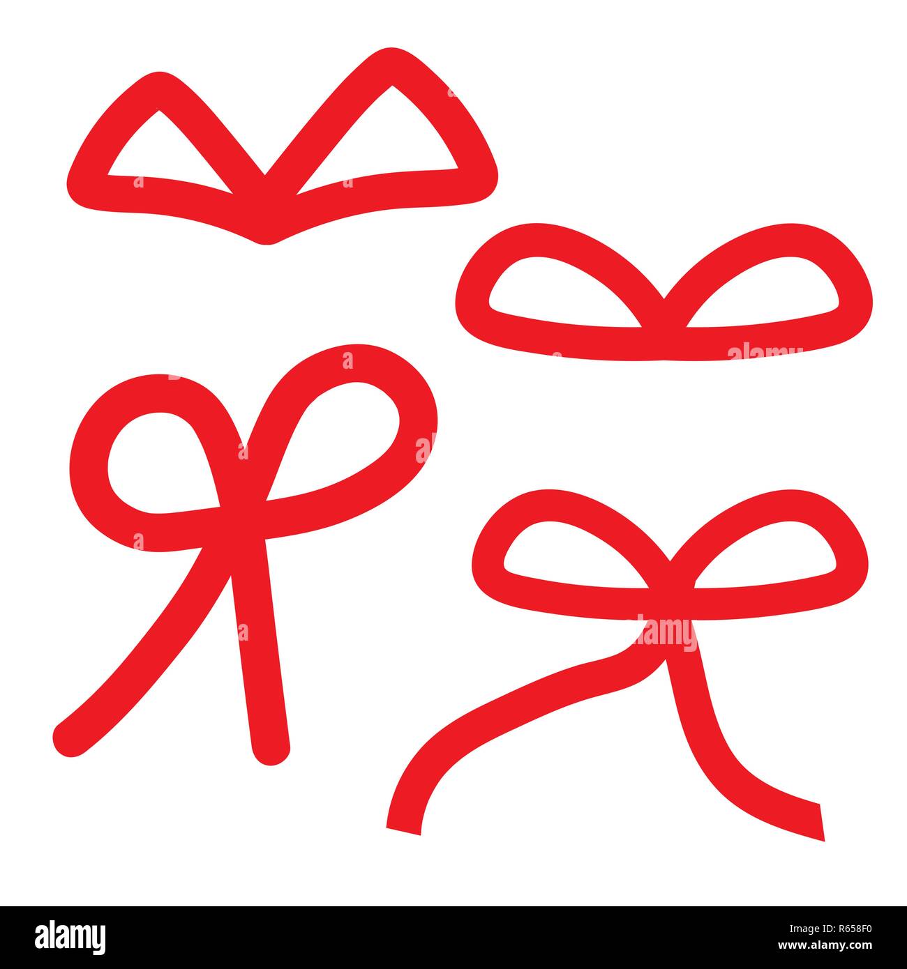 red string ribbons set- vector illustration Stock Vector Image & Art ...