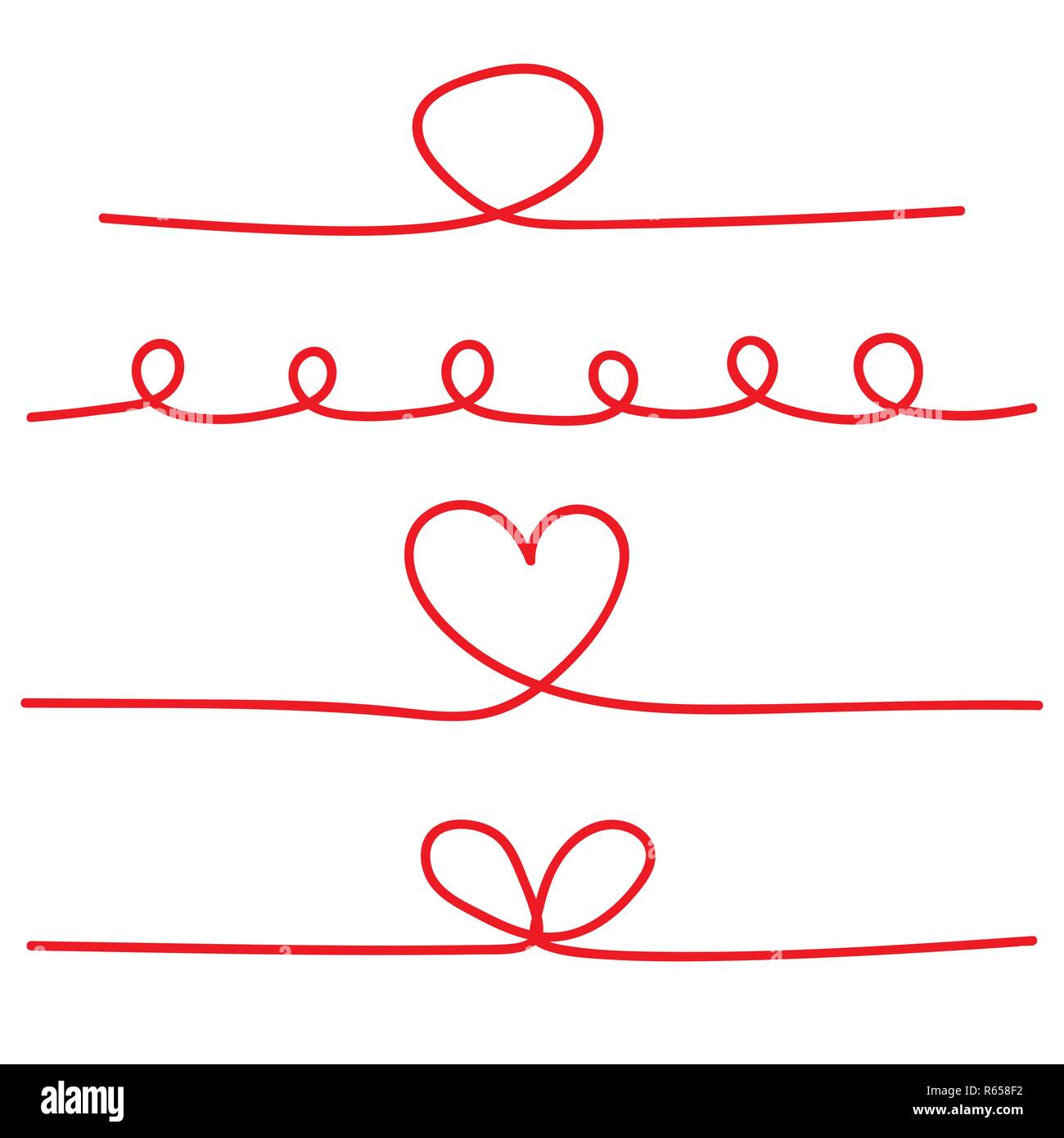 red string ribbons set- vector illustration Stock Vector Image & Art ...