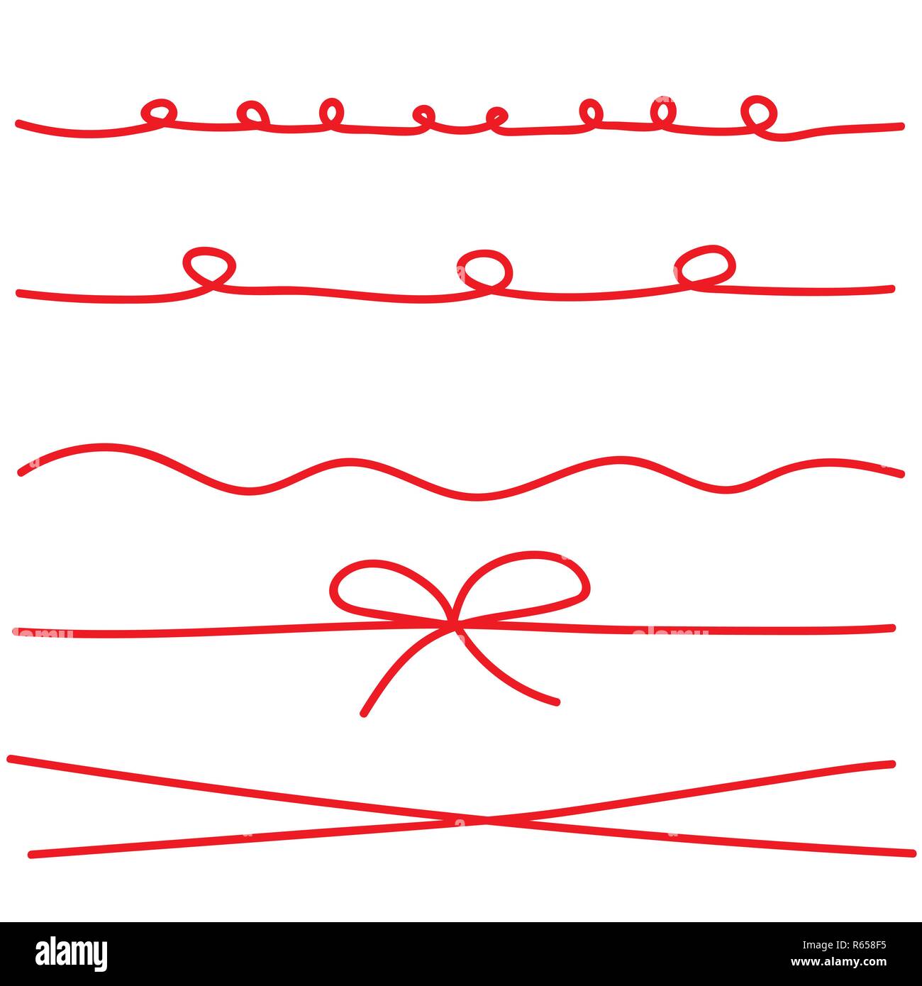 red string ribbons set- vector illustration Stock Vector Image & Art ...