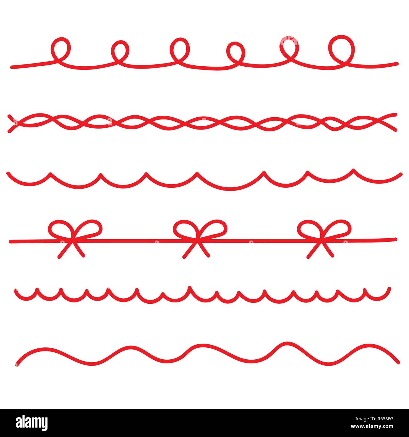 red string ribbons set- vector illustration Stock Vector Image & Art ...