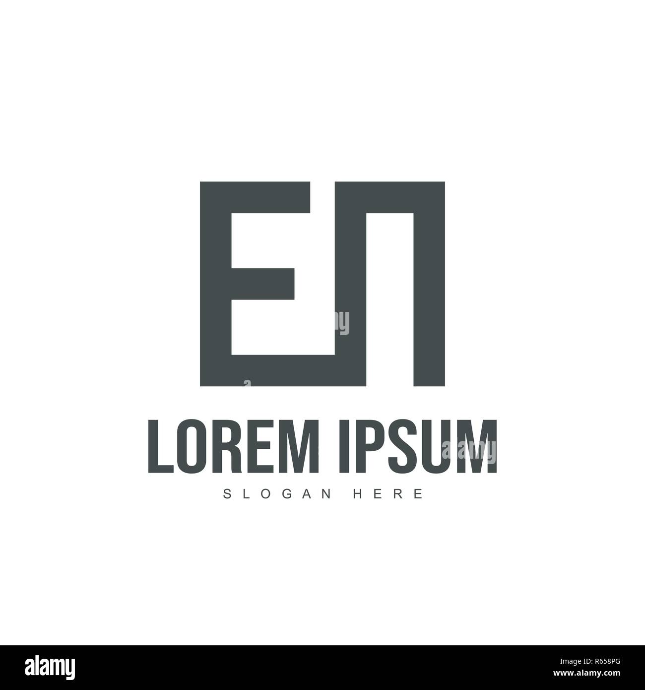 EN Letter logo design. Initial letter logo template design Stock Vector ...